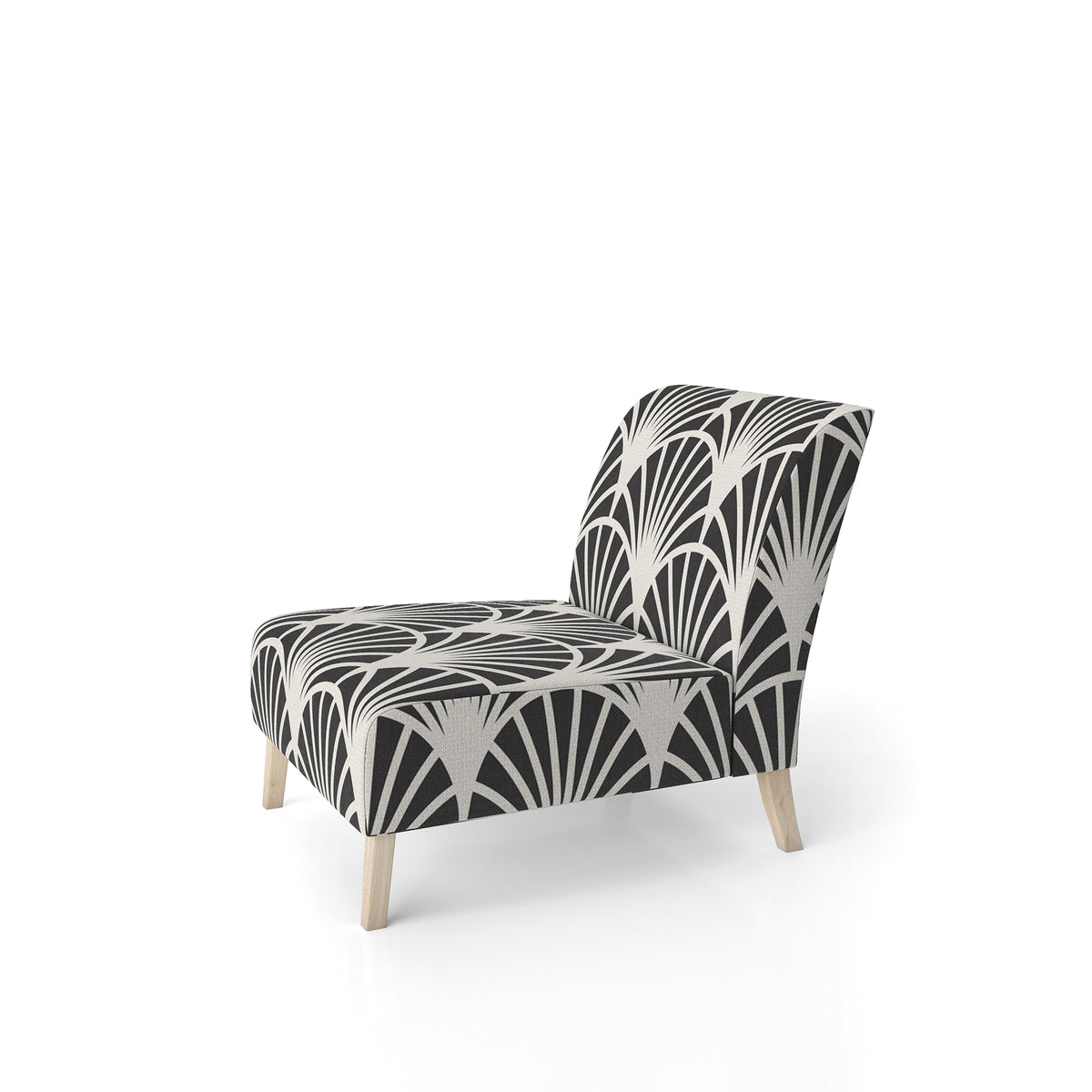 Retro Deco Waves I - Upholstered Mid-Century Accent Chair – designq