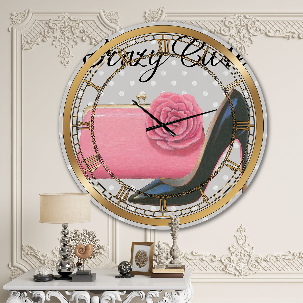 Glam fashion High Heels I - Glam Large Wall CLock – designq