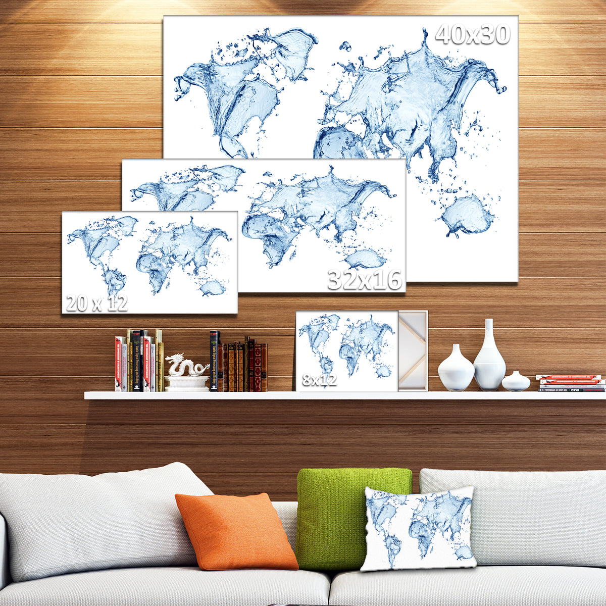 World Map Water Splash - Map Digital Art Canvas Print – designq